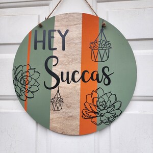 Front Door Decor, Welcome Sign, Door Hanging, Succulent, Home Decor ...