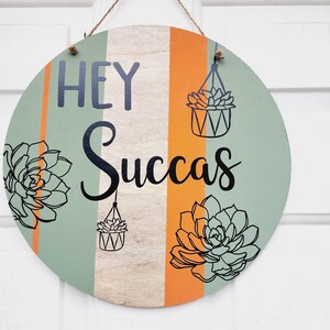 Front Door Decor, Welcome Sign, Door Hanging, Succulent, Home Decor ...