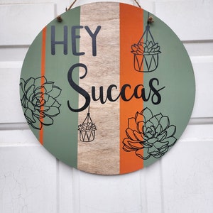 Front Door Decor, Welcome Sign, Door Hanging, Succulent, Home Decor ...