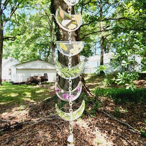 Hanging Moon Phase Decor Dried Flowers Flower Moon - Etsy