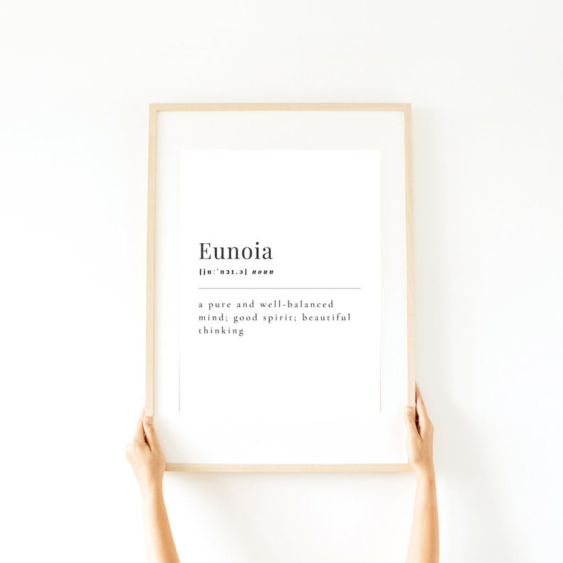 Eunoia Typography, Definition Print, Printable Wall Art, Motivational ...