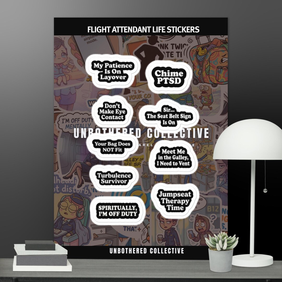 Flight Attendant | Sticker Sheet | Aviation Humor Stickers | Petty FA ...