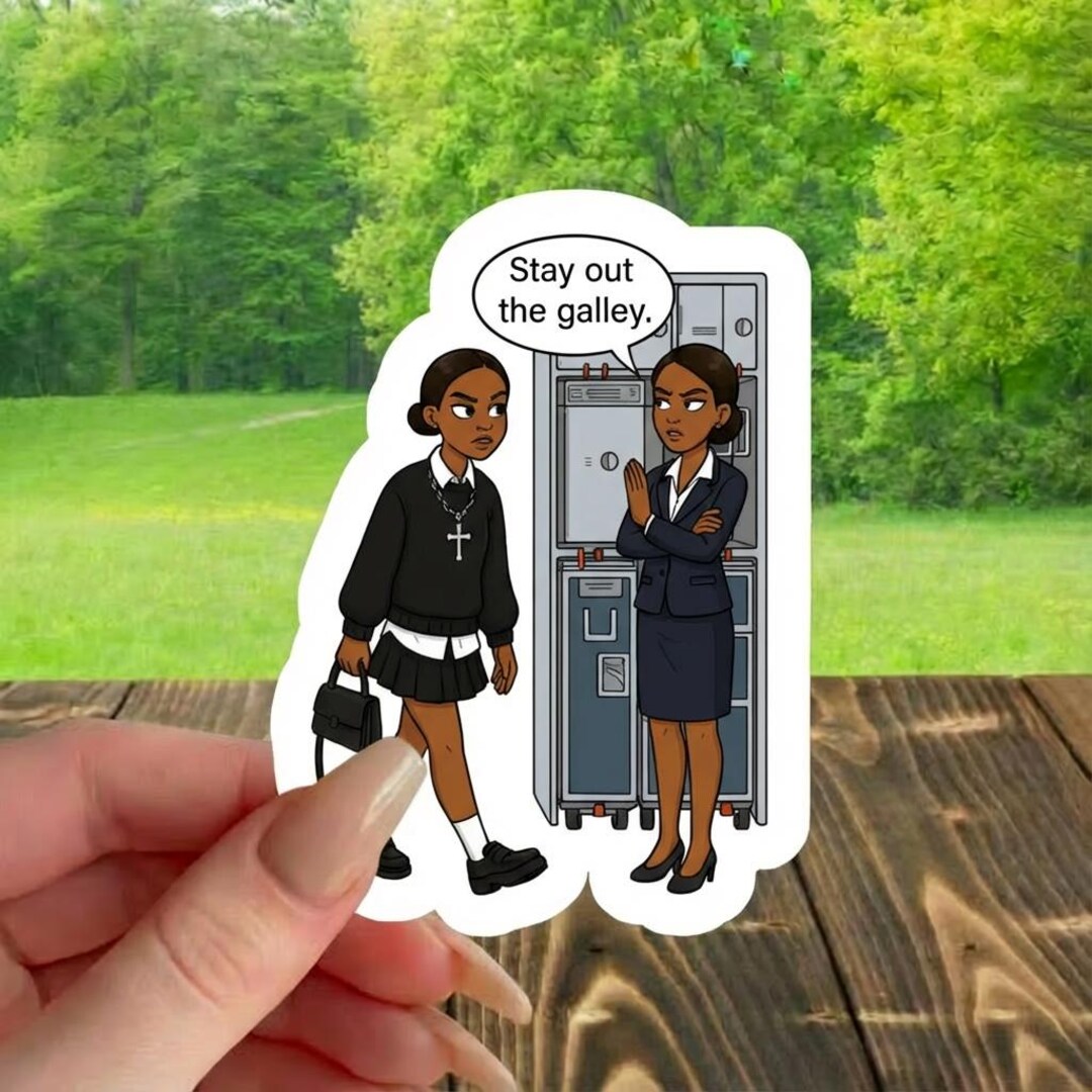 Funny Flight Attendant Sticker | Stay Out the Galley | Crew Life Humor ...