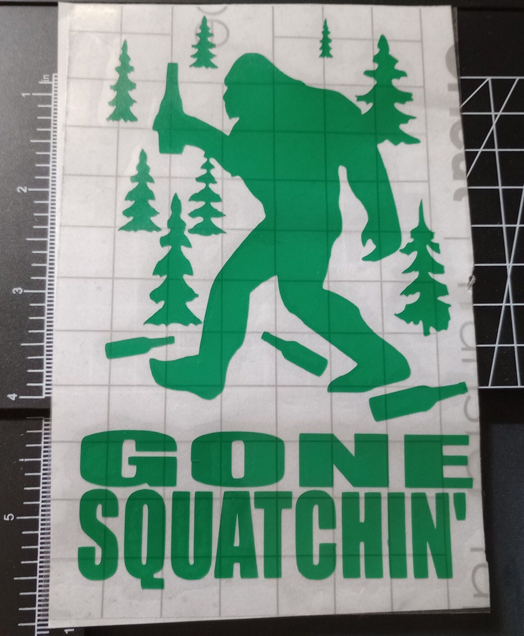 Gone Squatchin' Bigfoot Beer Car Decal Green - Etsy
