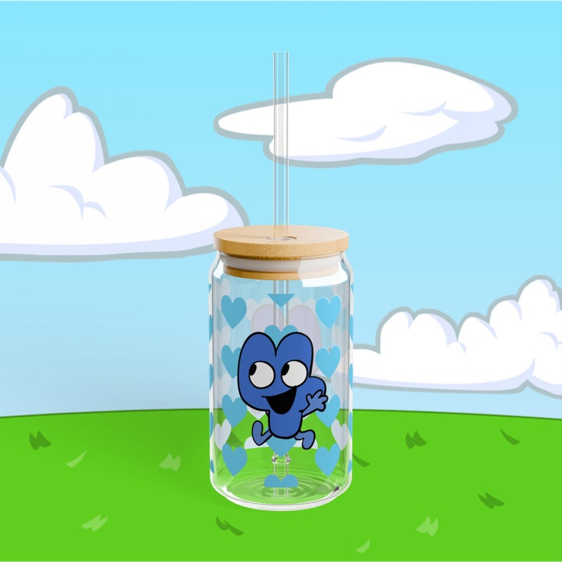 Four Blue Hearts Glass Cup- Battle for Dream Island - Object Shows - Etsy