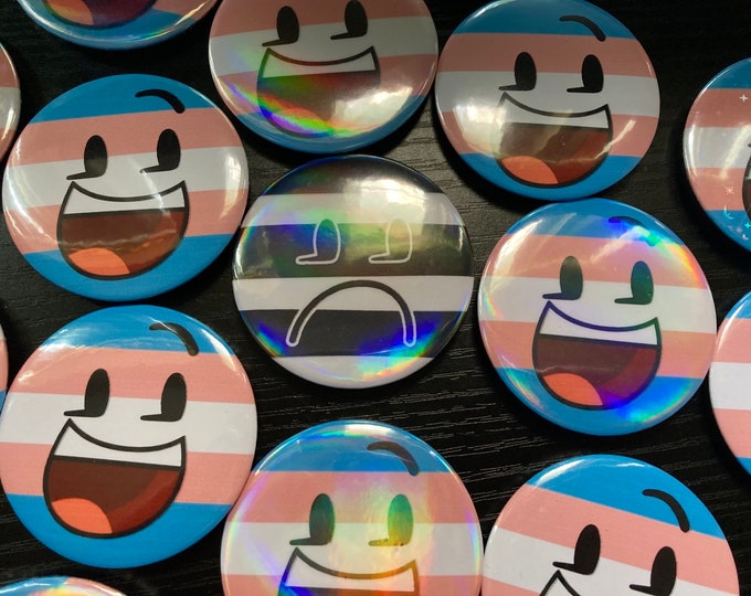 Transgendery BFDI ASSET BUTTON Pins - Pride - Object Shows - Etsy