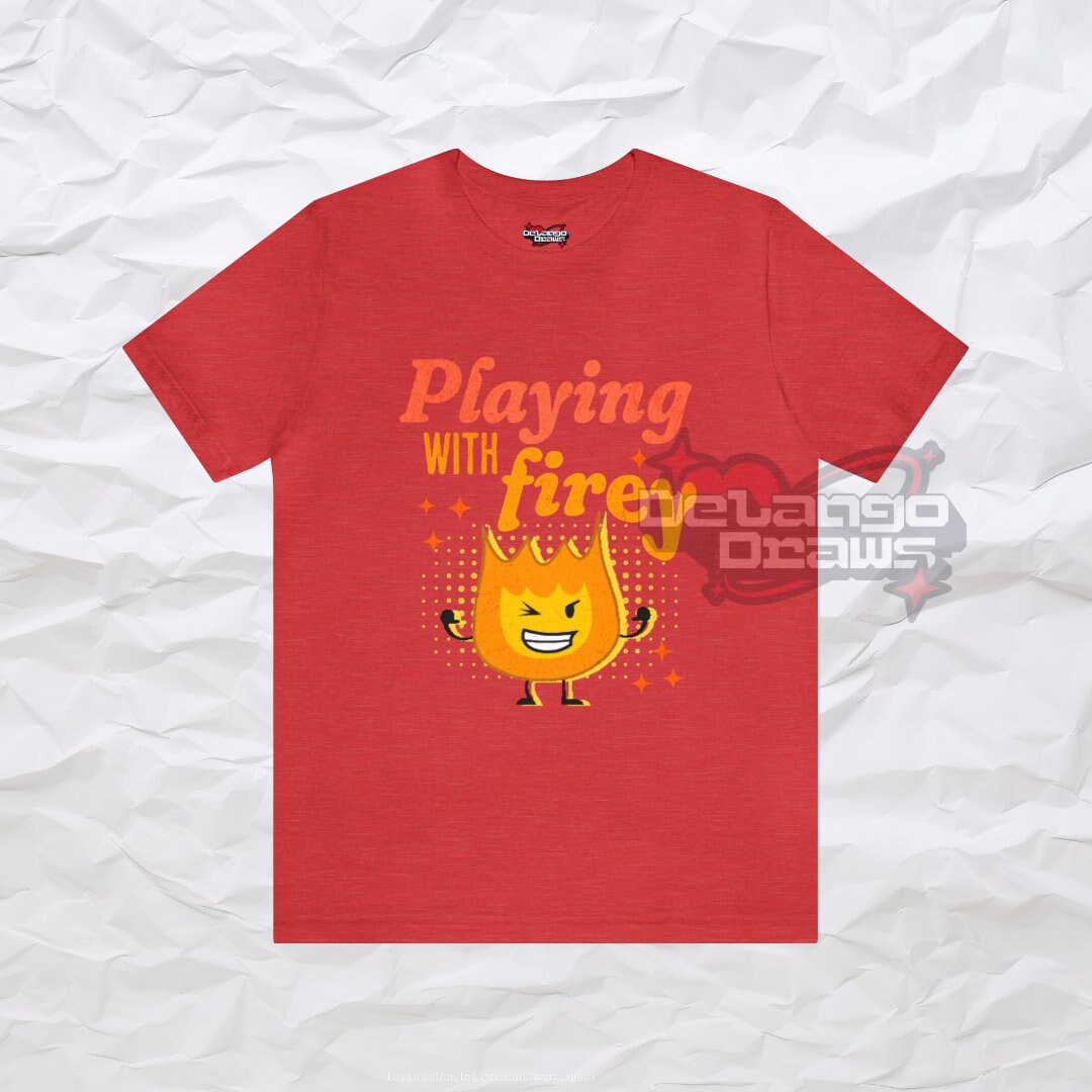 BFDI Firey playing With Firey T-shirt Unisex Short Sleeve Tee Object ...