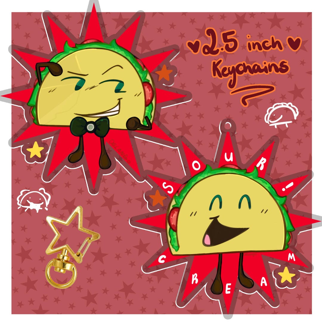 Taco Inanimate Insanity - Acrylic Keychain / Charm - Object Shows - Etsy