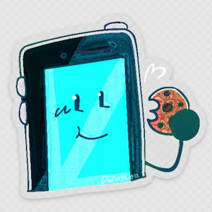 Mephone4 Eating A Cookie Sticker - Inanimate Insanity - Object Show - Etsy