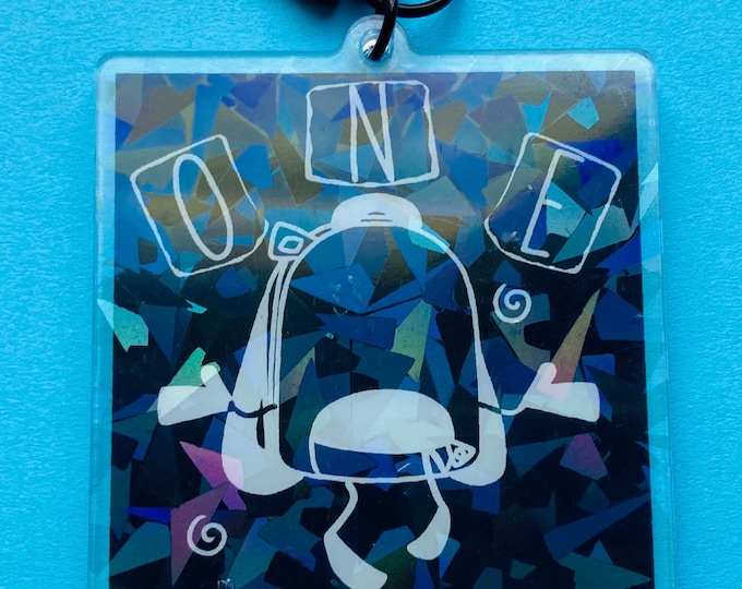 Liam black and White HFJONE Holographic Keychain Object Show - Etsy