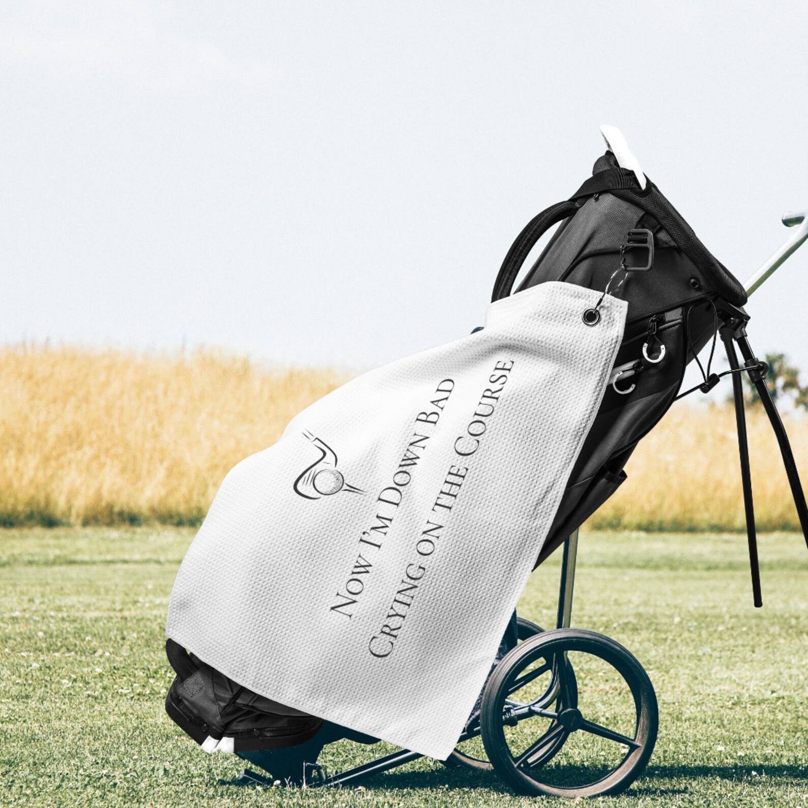Down Bad Crying on the Course Ladies Golf Towel, Funny Golf Towel for ...