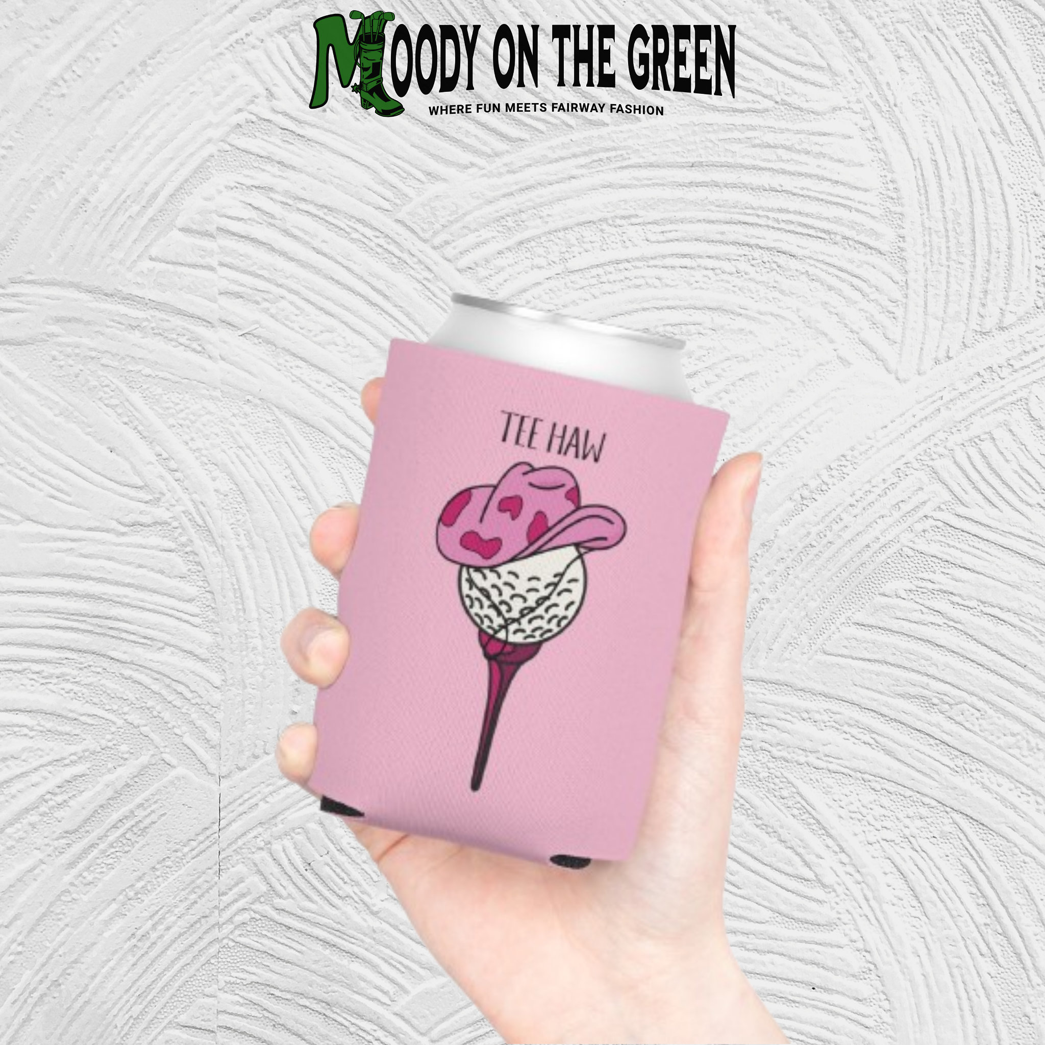 Tee Haw Pink Western Cowgirl Golf Drink Sleeve | Slim Can Cooler | Can ...