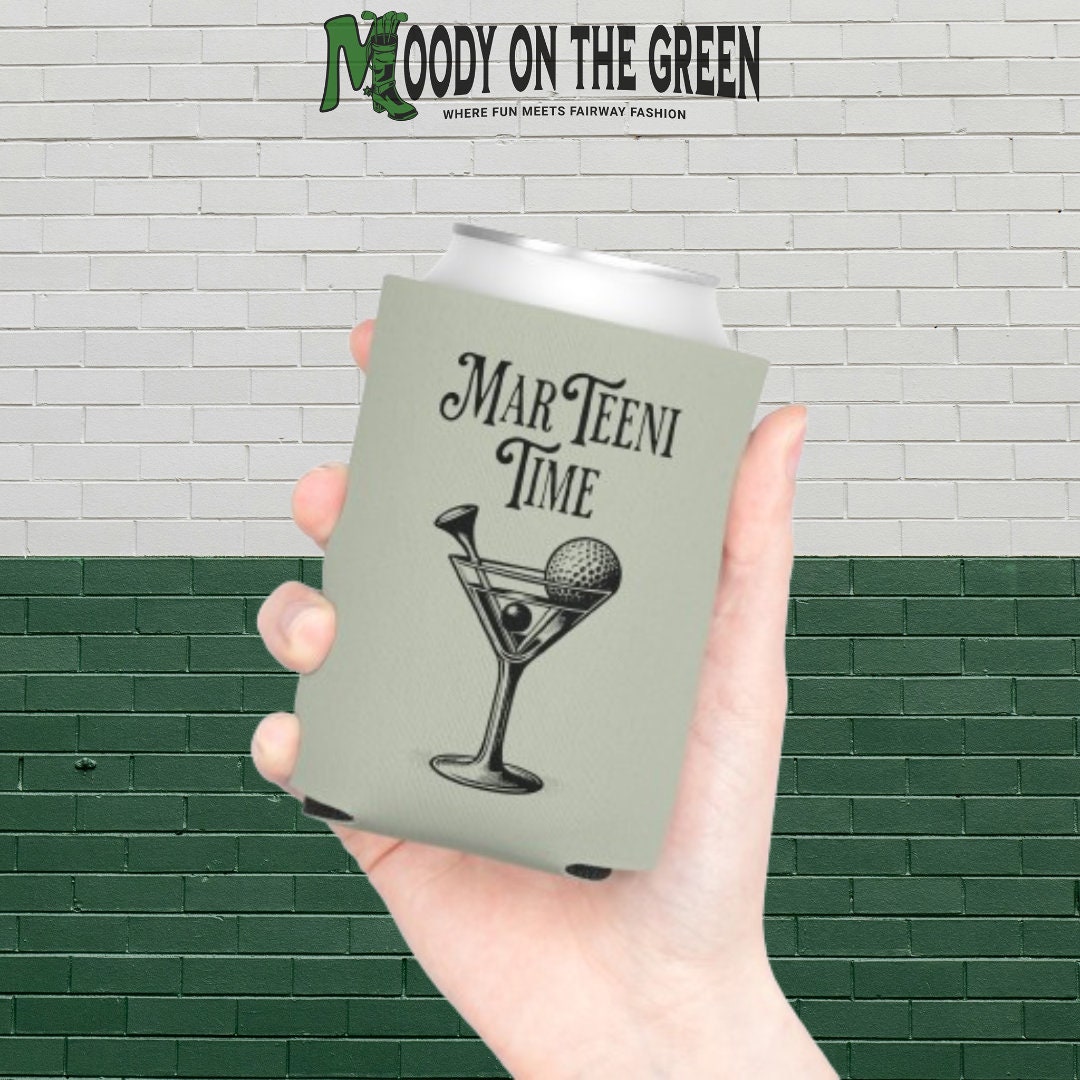 Martini Time Vintage Golf Can Cozie, Green Slim Can Cooler, Mother's ...
