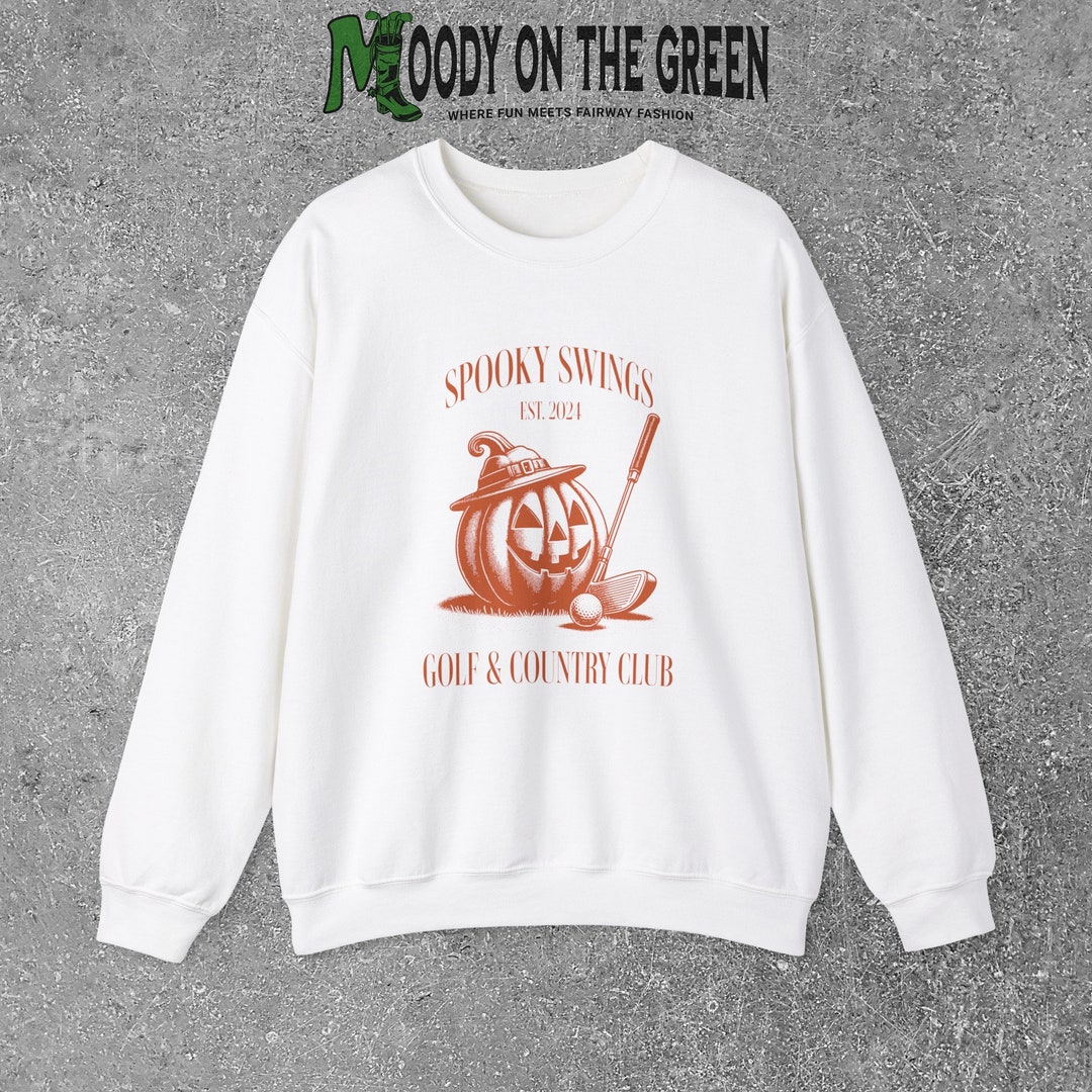 Spooky Swing Social Club Halloween Golf Sweatshirt for Women, Funny ...