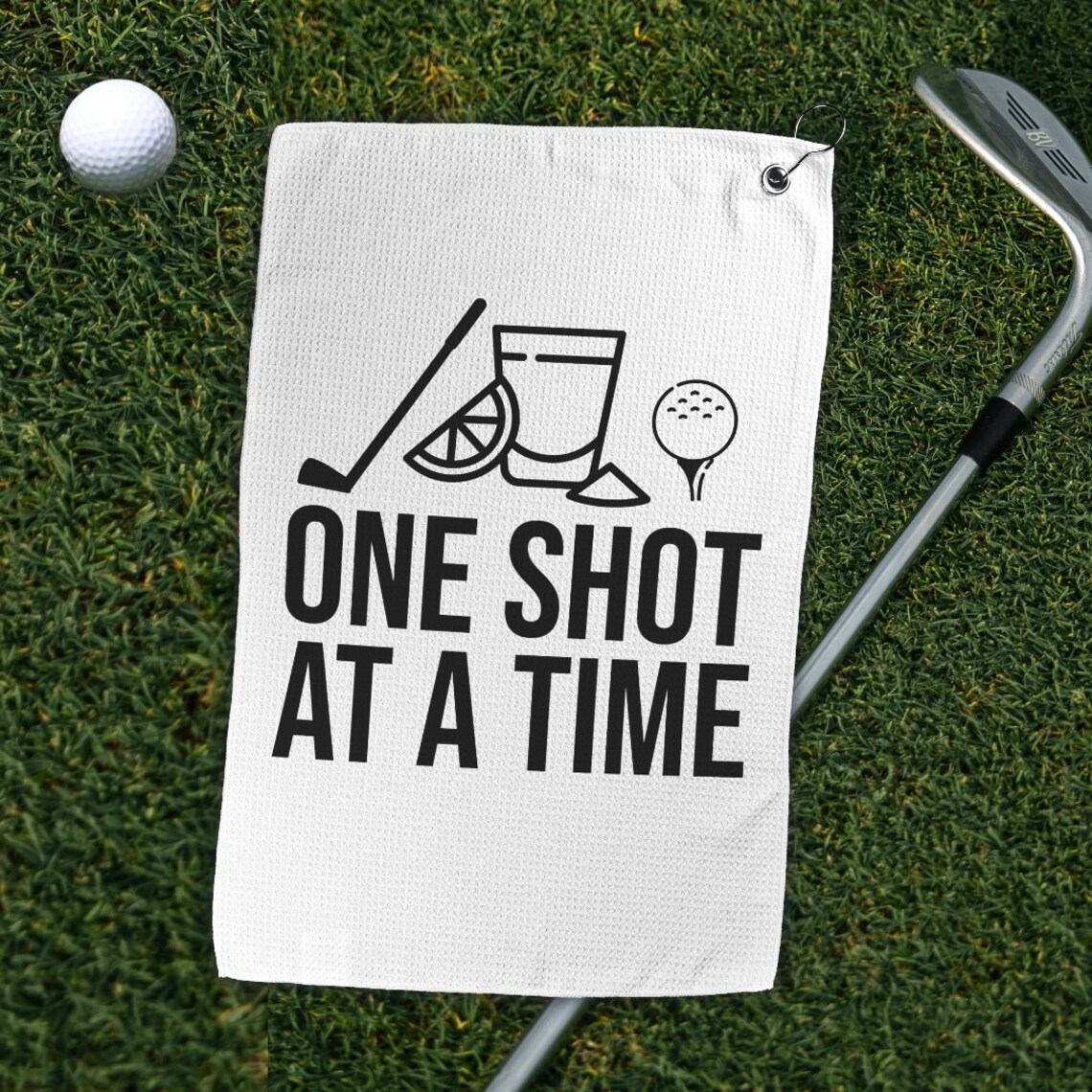 One Shot at a Time Golf Towel Funny Golf Gift Golfer Men Golf Gifts ...