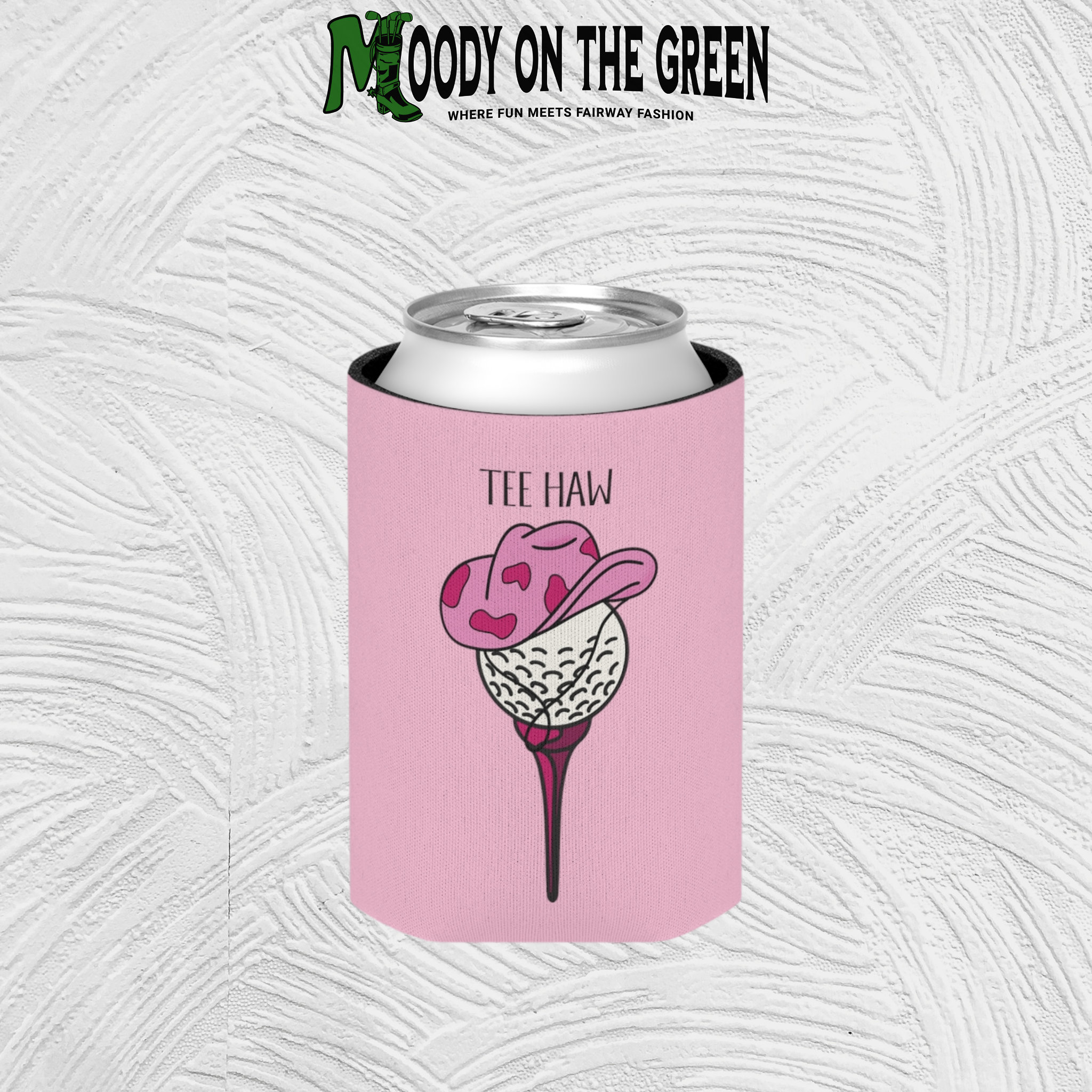 Tee Haw Pink Western Cowgirl Golf Drink Sleeve | Slim Can Cooler | Can ...
