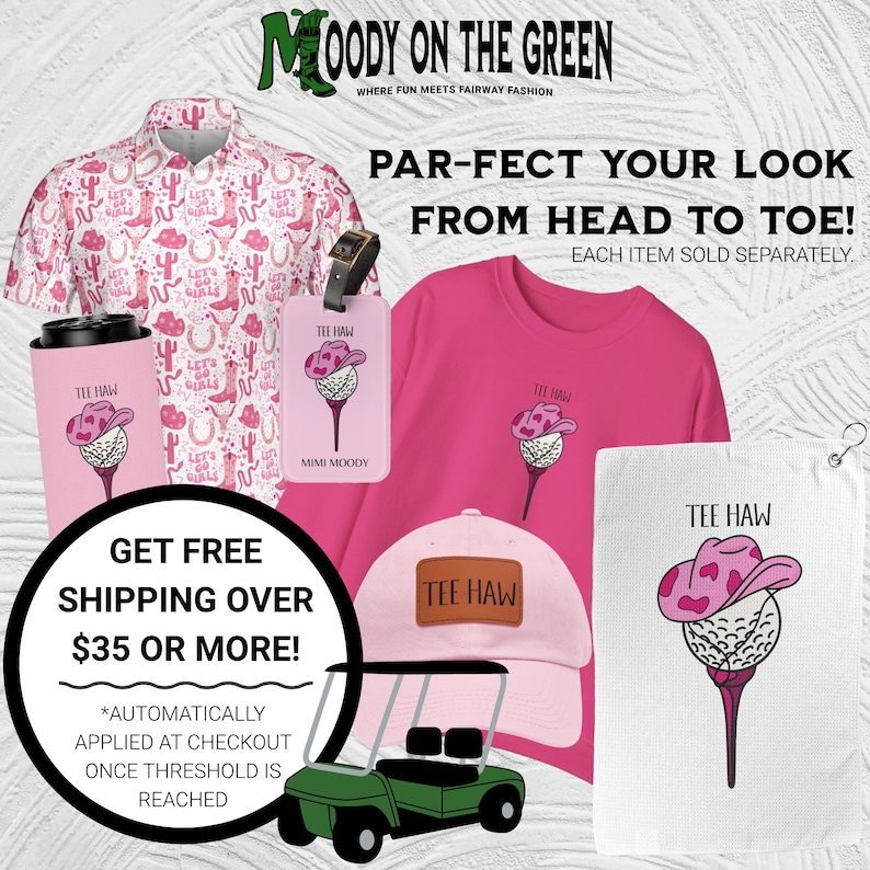 Tee Haw Pink Western Cowgirl Golf Drink Sleeve | Slim Can Cooler | Can ...