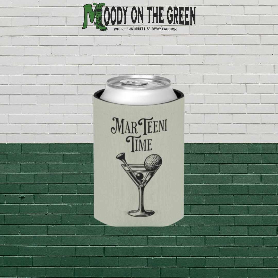 Martini Time Vintage Golf Can Cozie, Green Slim Can Cooler, Mother's ...