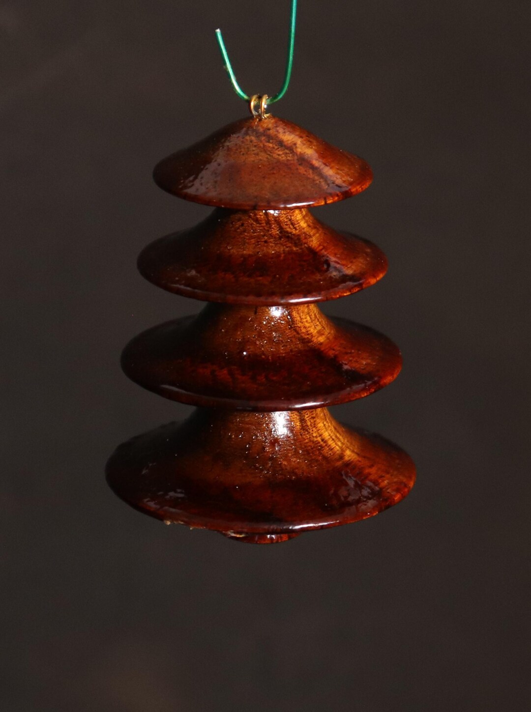 Christmas Tree Ornament in Parota Wood - Etsy