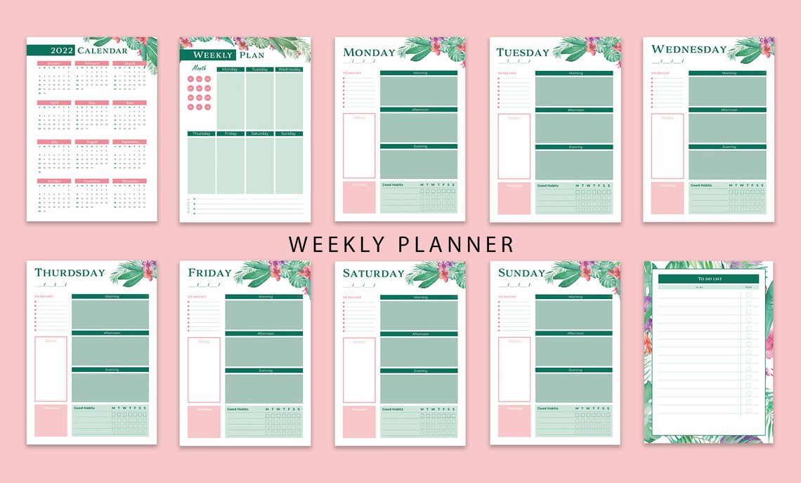 Digital Planner Daily Planner Weekly Planner Monthly Planner High ...