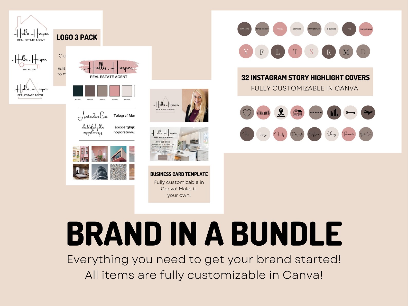 Real Estate Brand in a Bundle Real Estate Marketing Pack Branding Kit ...