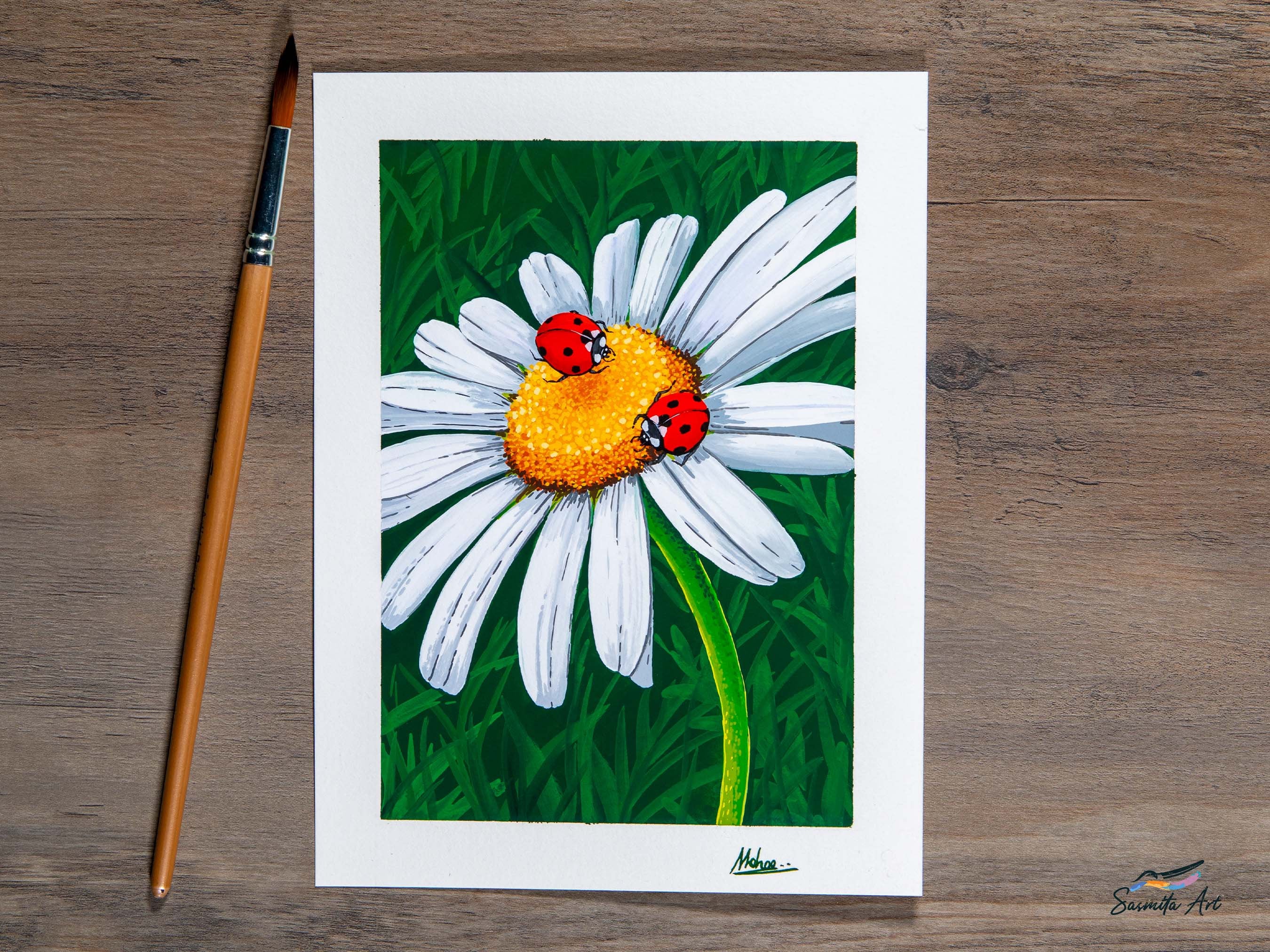 Single Daisy Flower Painting