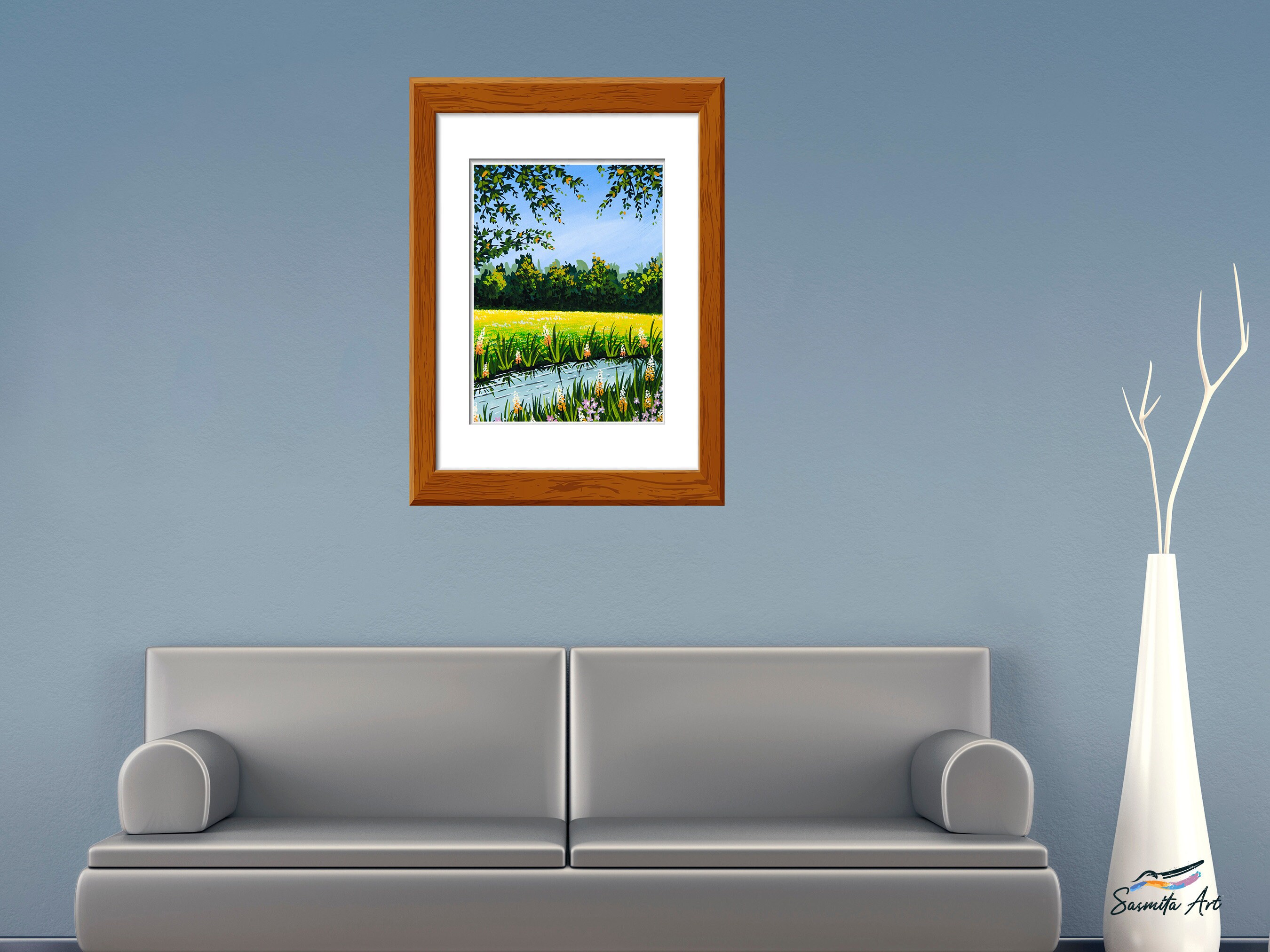 Nature's Symphony - Gouache Painting - Landscape Painting / Original ...