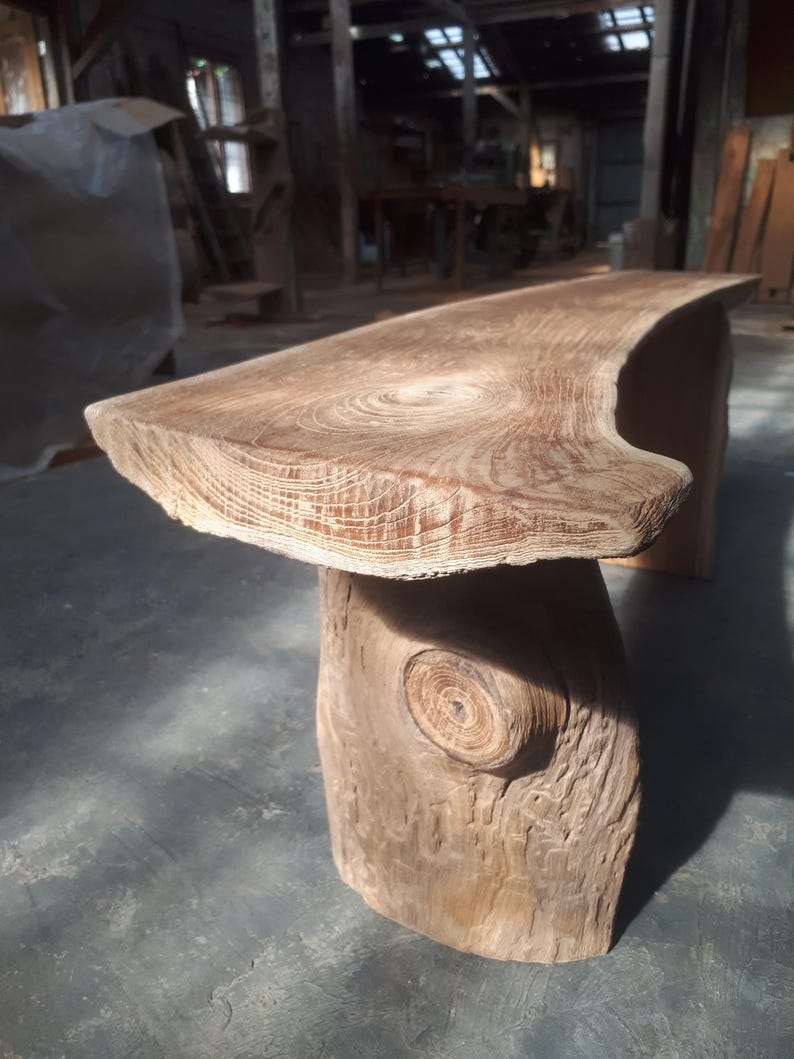 Natural Wood Bench Live Edge Bench Coffee Bench Bench Wabi Sabi Bench ...