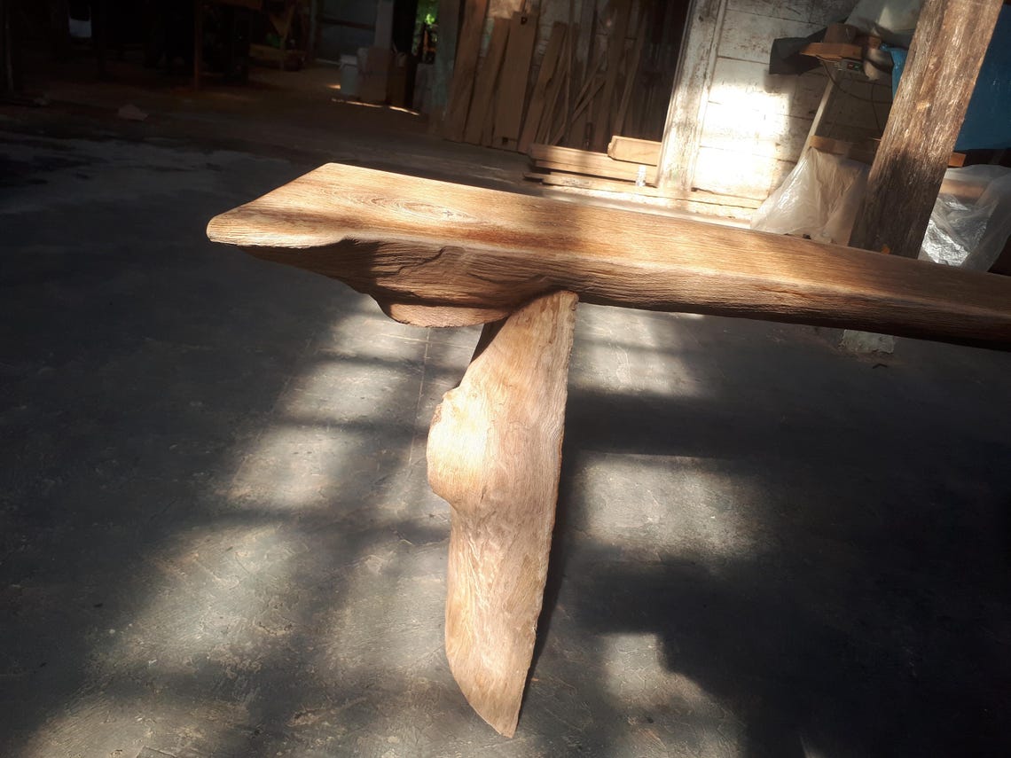 Natural Wood Bench Live Edge Bench Coffee Bench Bench Wabi Sabi Bench ...