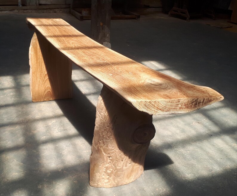 Natural Wood Bench Live Edge Bench Coffee Bench Bench Wabi Sabi Bench ...