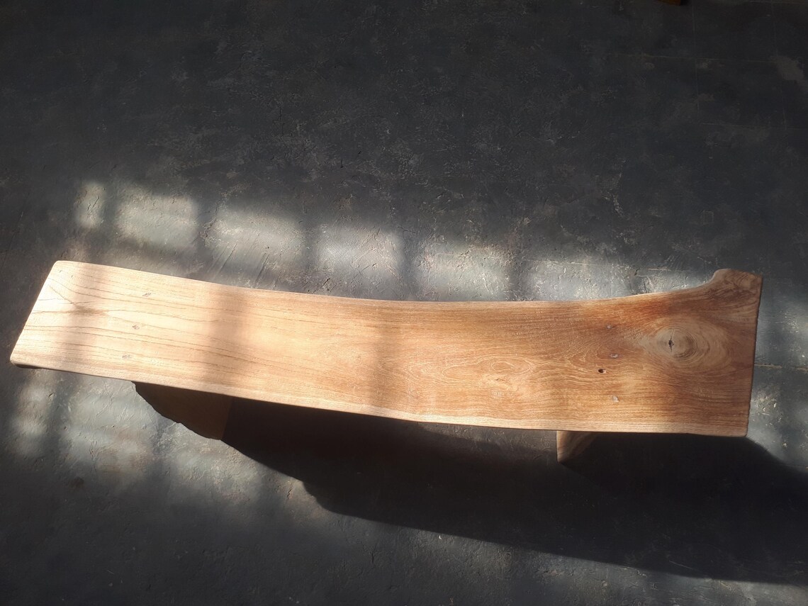 Natural Wood Bench Live Edge Bench Coffee Bench Bench Wabi Sabi Bench ...