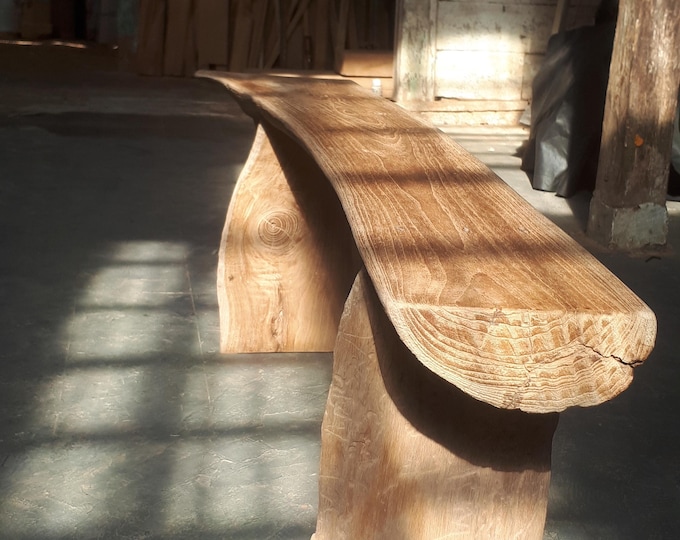 Natural Wood Bench | Live Edge Bench | Coffee Bench | Bench | Wabi Sabi ...