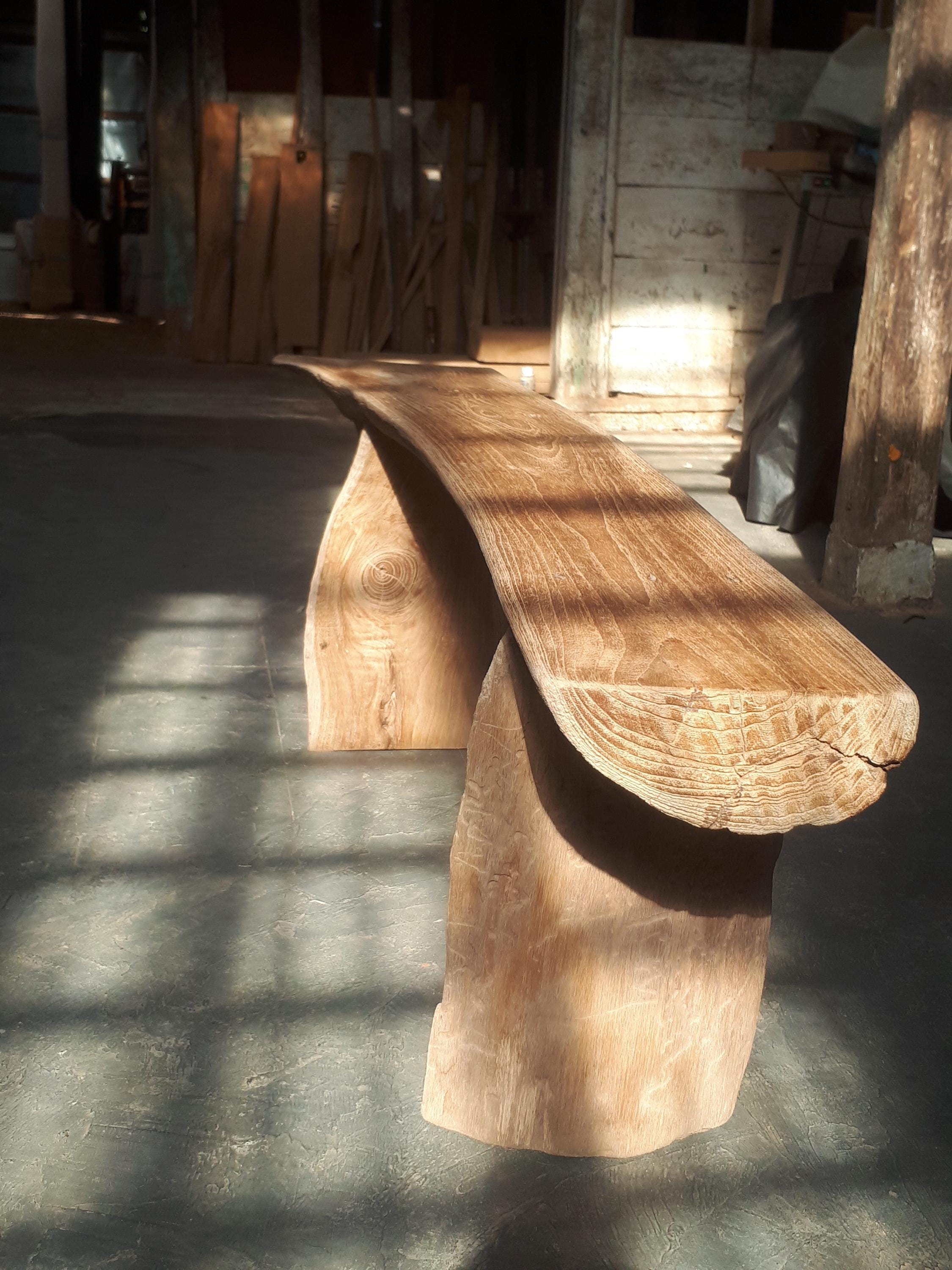 Natural Wood Bench Live Edge Bench Coffee Bench Bench Wabi Sabi Bench ...