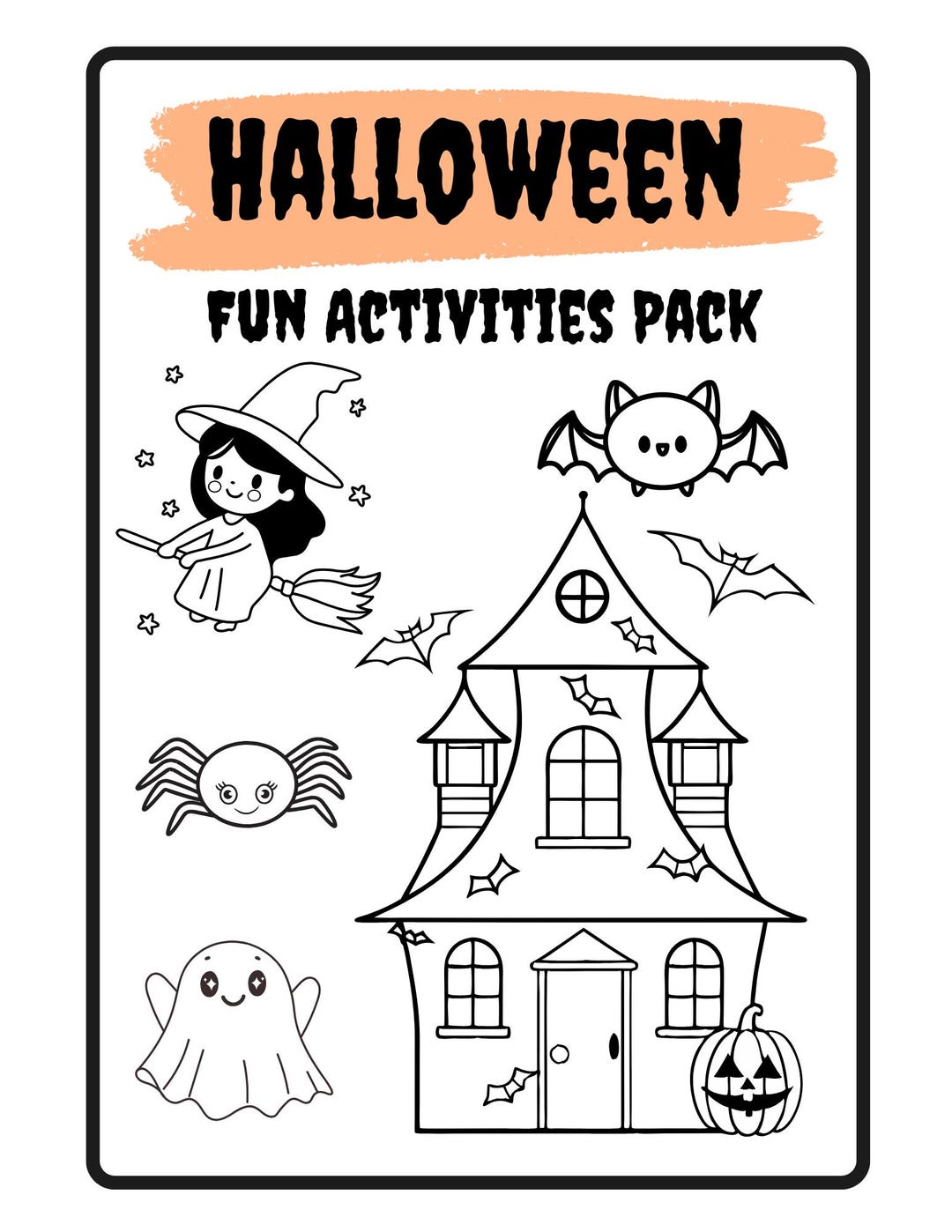 Halloween Activity and Coloring Page Pack - Etsy