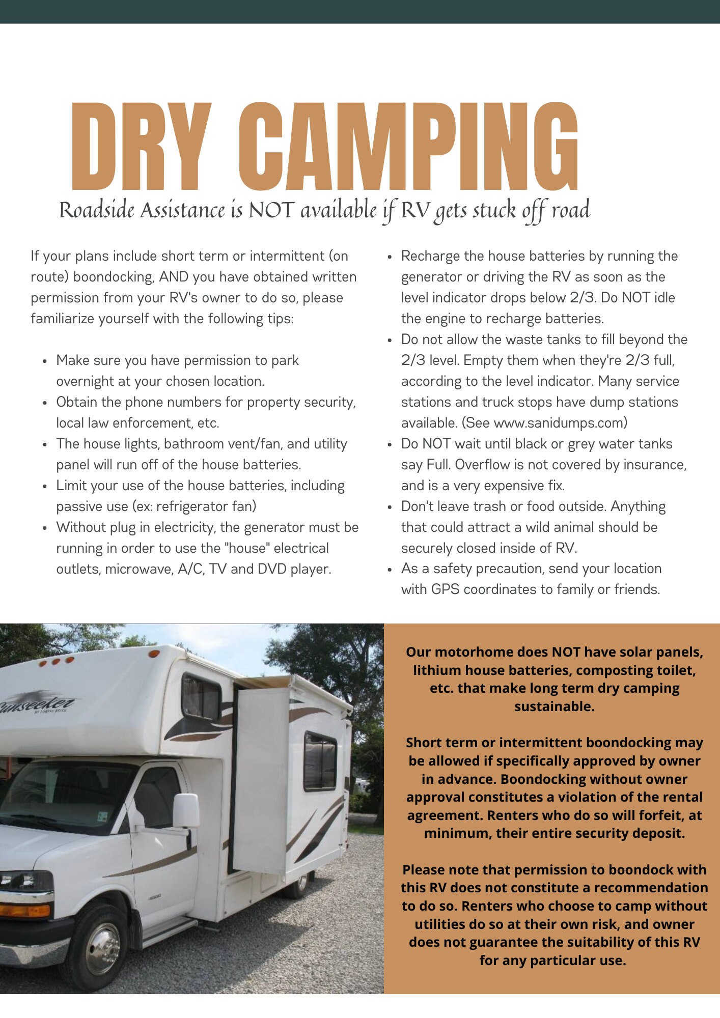 Editable and Downloadable RV Rental Welcome Booklet - Perfect for ...
