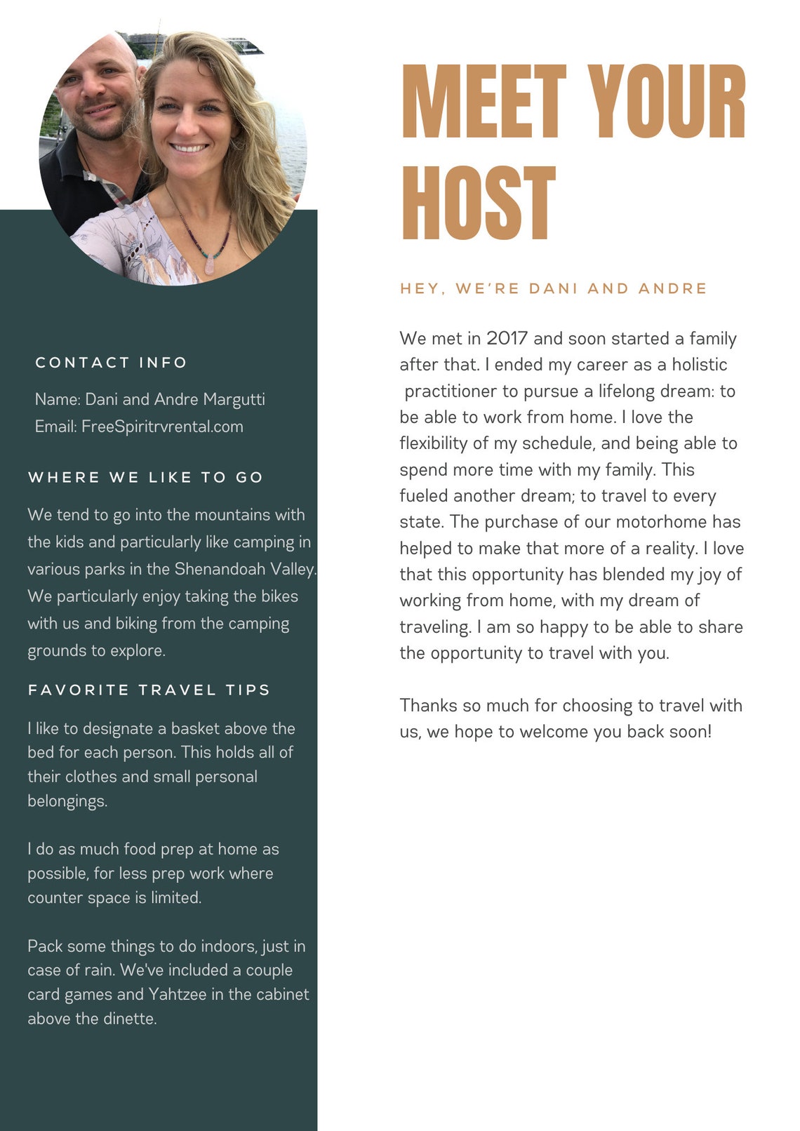 Editable and Downloadable RV Rental Welcome Booklet - Perfect for ...