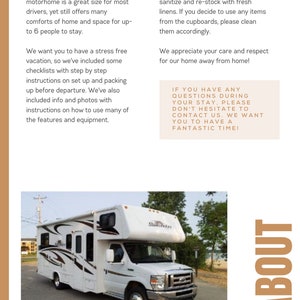 Editable and Downloadable RV Rental Welcome Booklet - Perfect for ...