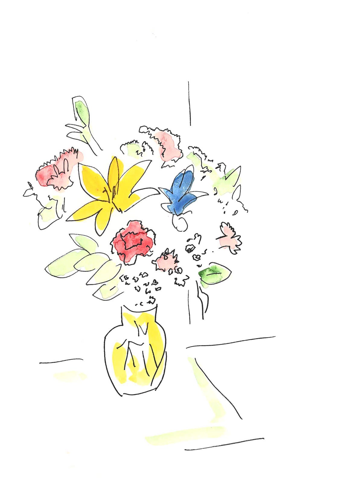 Watercolor Painting of Flowers in a Vase - Etsy