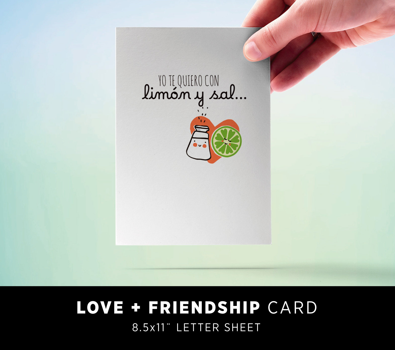 Te Quiero Con Limon Y Sal Love and Friendship 5x7 Printable Card in ...