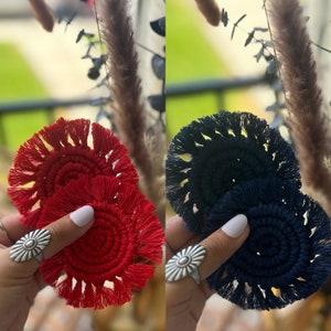 Macrame Car Coaster - Handmade Coasters - Car Accessory - Boho ...