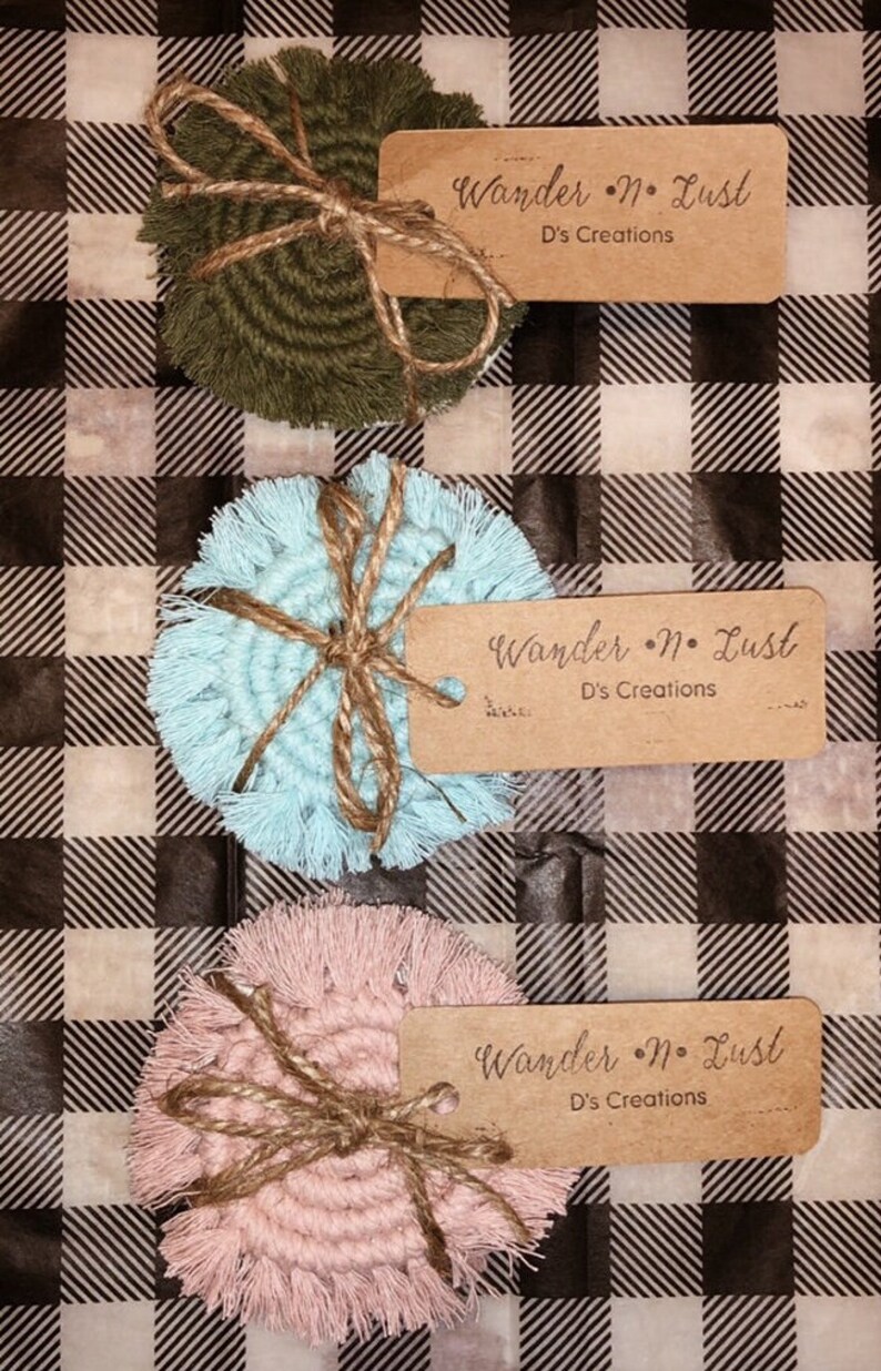 Macrame Car Coaster Handmade Coasters Car Accessory Boho - Etsy