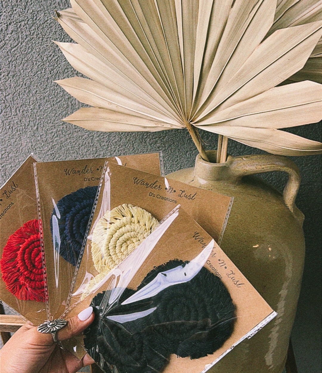 Macrame Car Coaster - Handmade Coasters - Car Accessory - Boho ...