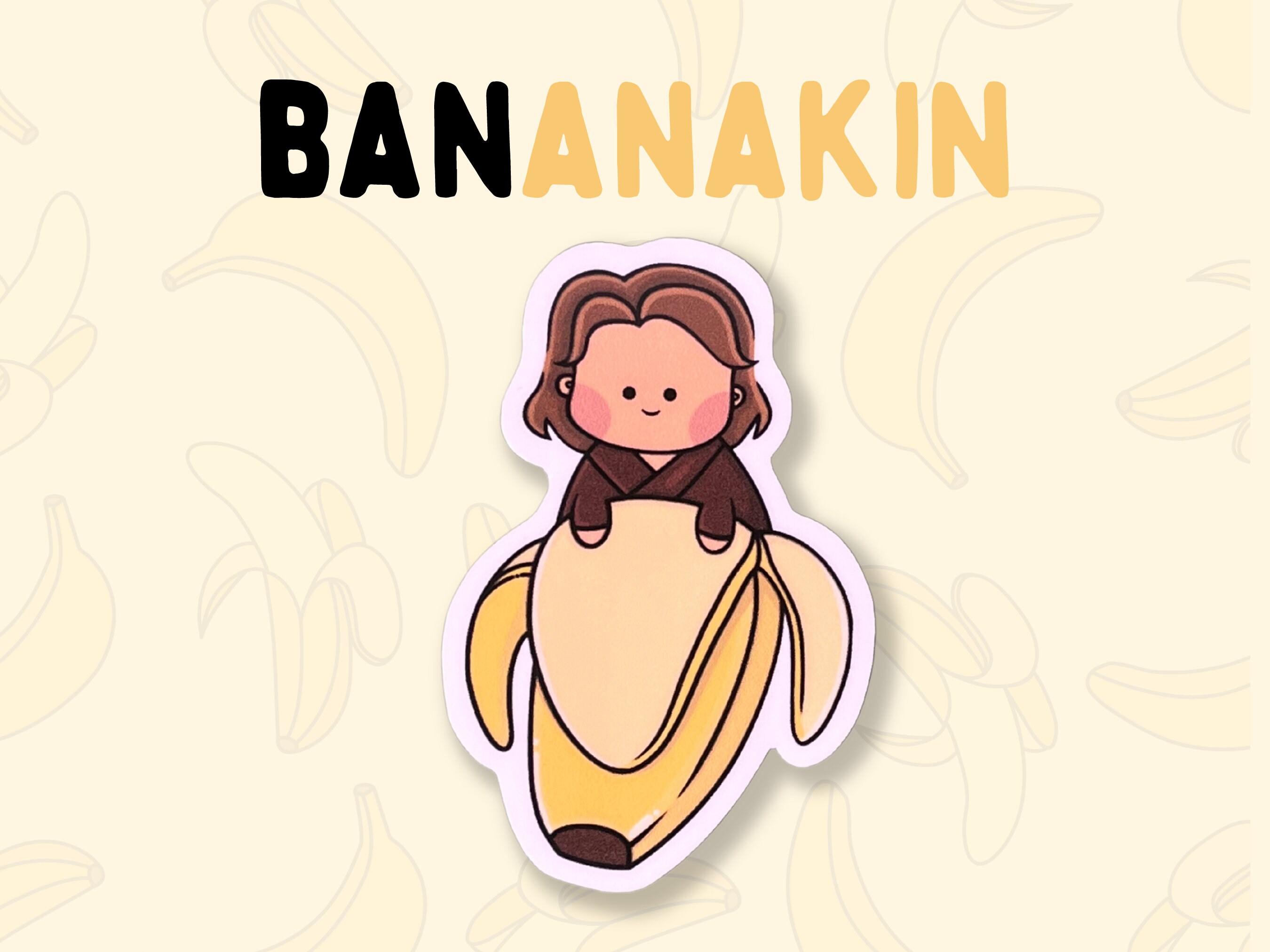 Banana X Anakin Vinyl Sticker Chibi Anakin Sticker - Etsy