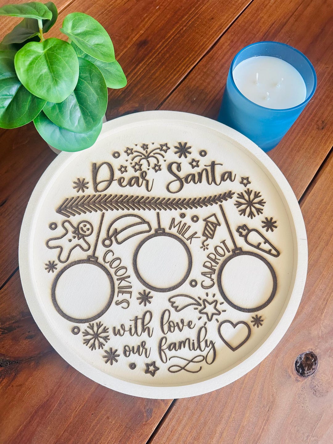 Engraved Santa Cookie Tray - Etsy