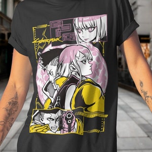 Edgerunners Yellow and Pink Unisex Graphic Tee, Edge Runner Shirt ...