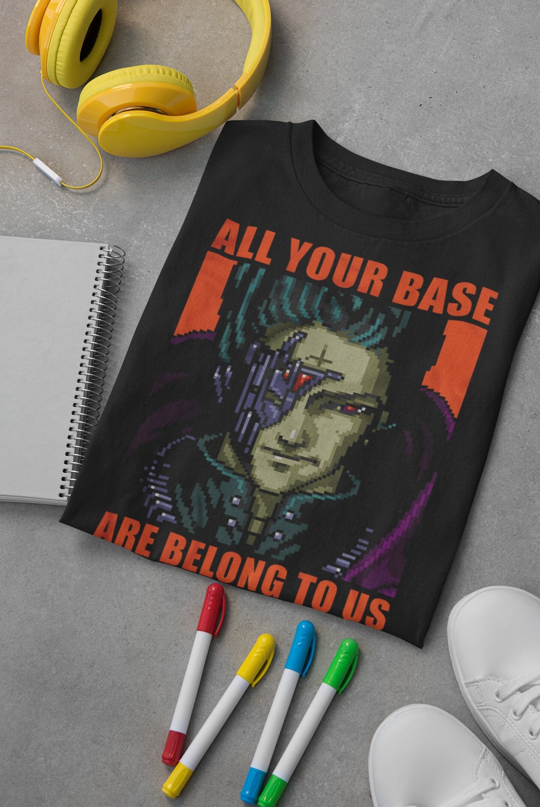 All Your Base Retro Meme Unisex Graphic Shirt, Retro Gaming Shirt ...