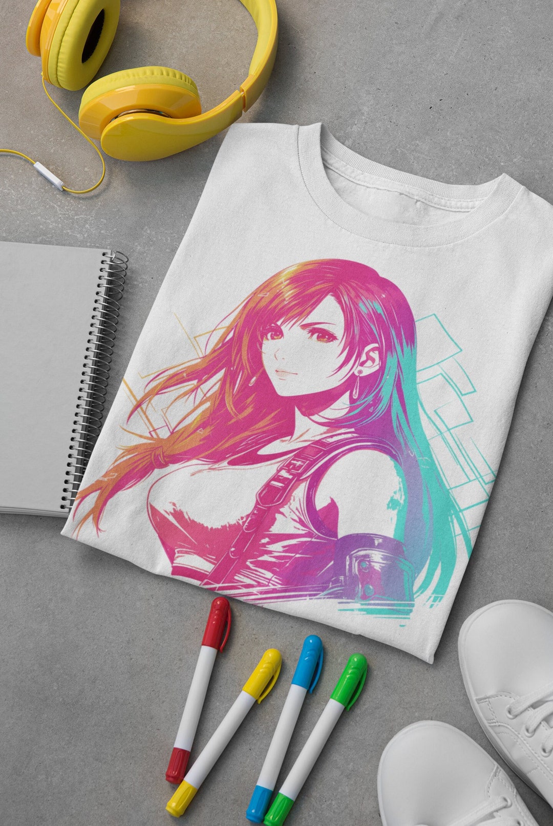 Neon Tifa Softstyle T-shirt, FF7 Shirt, Final Fantasy Tee, FF Merch ...