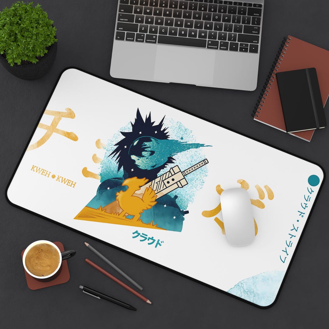 Kweh Cloud FF7 Desk Mat Mouse Pad, Moogle Game Desk Mat, Final Fantasy ...