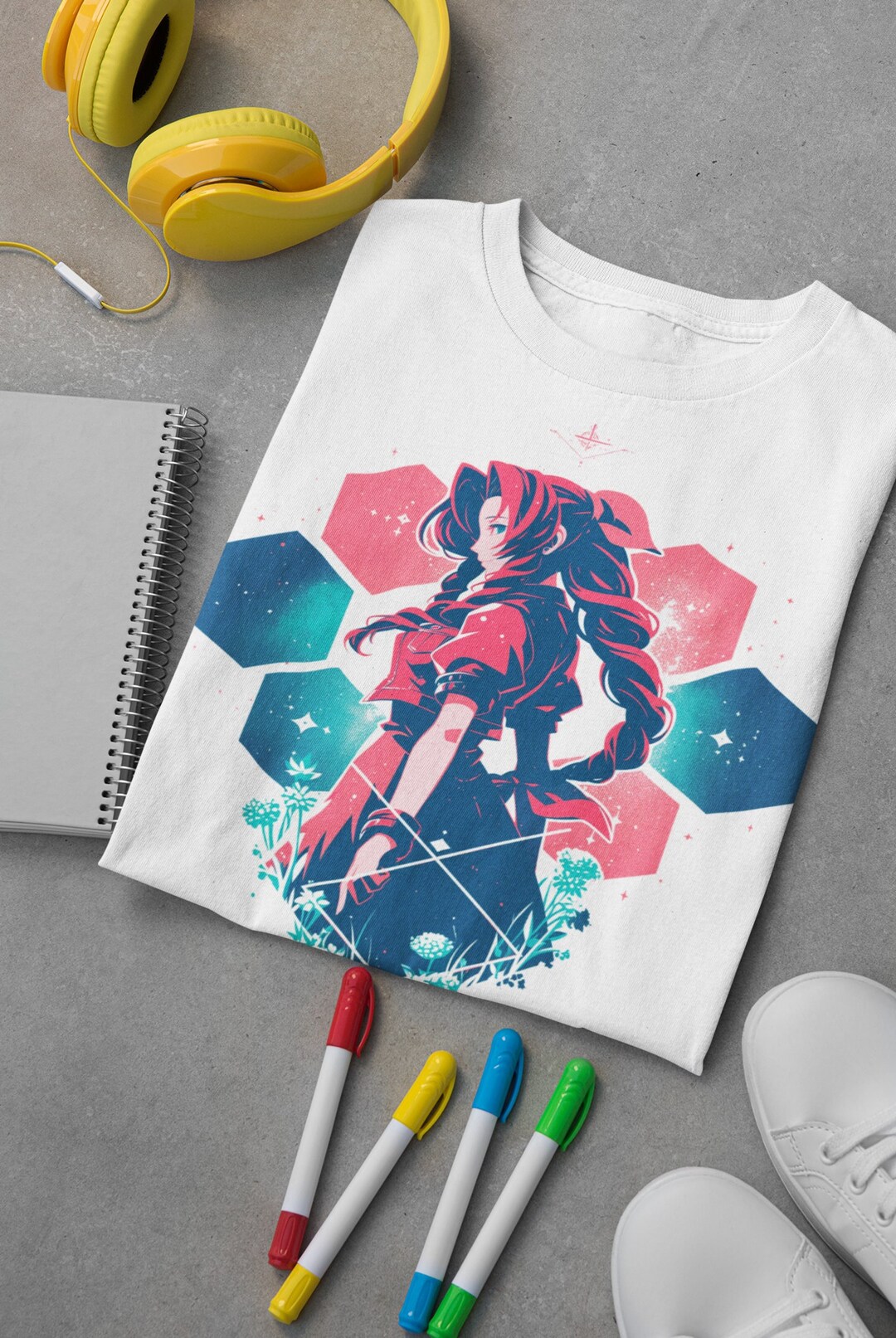 Galaxy Aeris Softstyle T-shirt, FF7 Shirt, Final Fantasy Tee, FF Merch ...