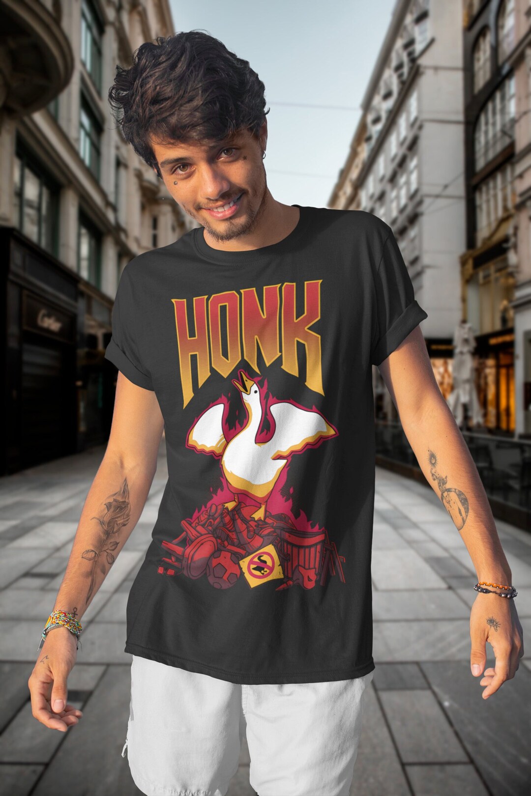 Duck of Doom Honk Honk Unisex Graphic Tee, Gaming Shirt, PC Games Shirt ...